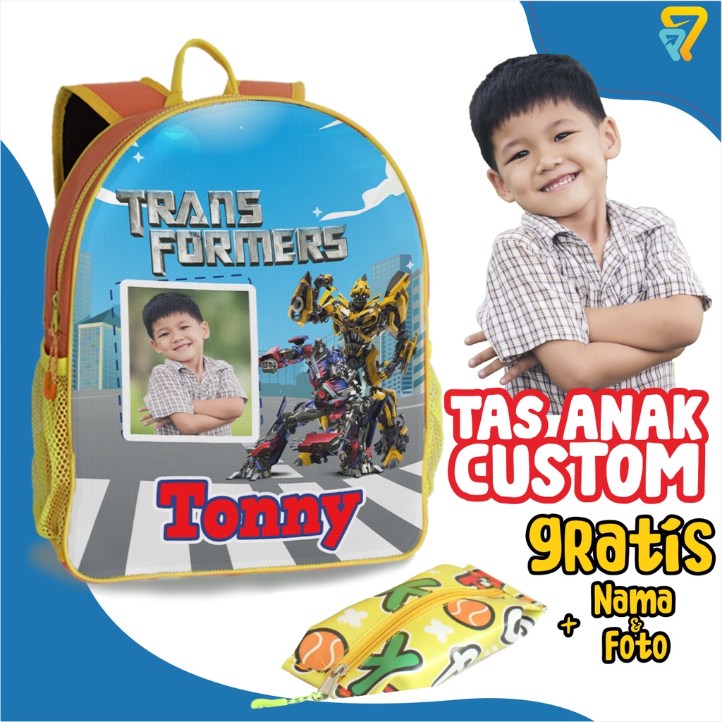 Jual [1 HARI JADI] Tas Anak Transformer TAKO / Custom Foto & Nama / Tas ...