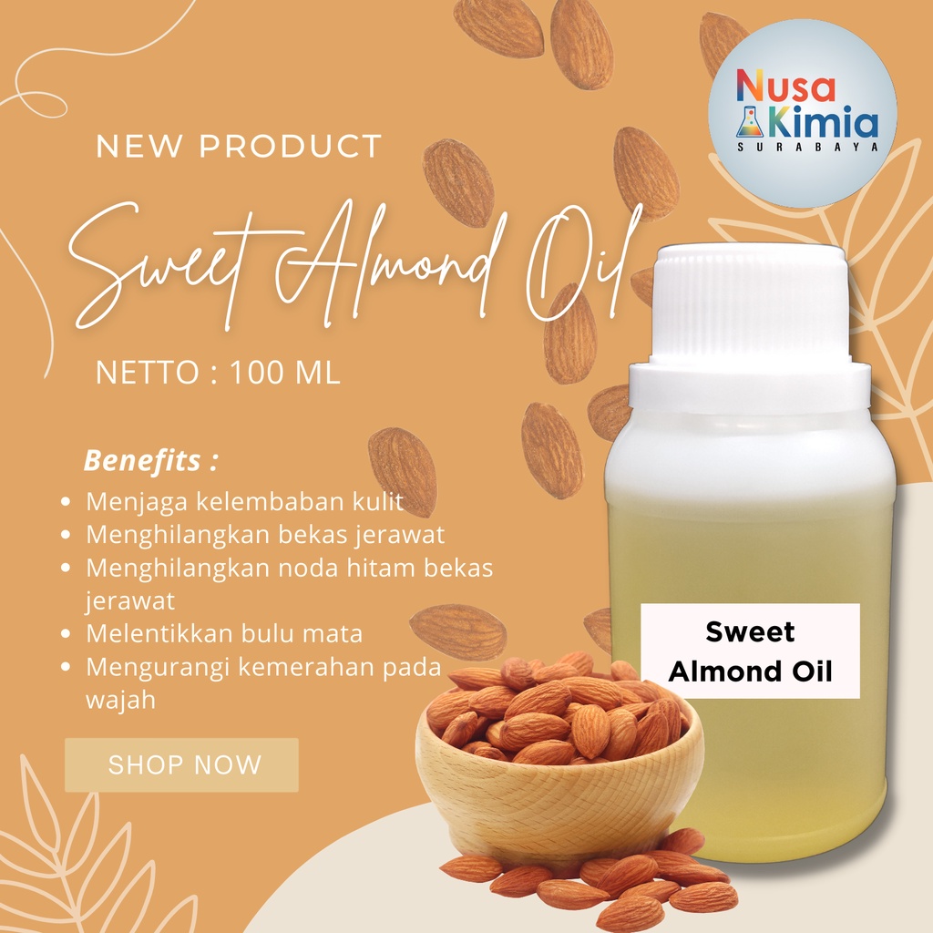 Jual Sweet Almond Oil Cold Pressed / Minyak Almond 100 Ml | Shopee ...