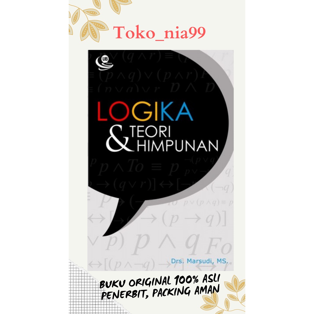 Jual Buku Original Logika dan Teori Himpunan PRODUK ORI UB PRESS | Shopee Indonesia