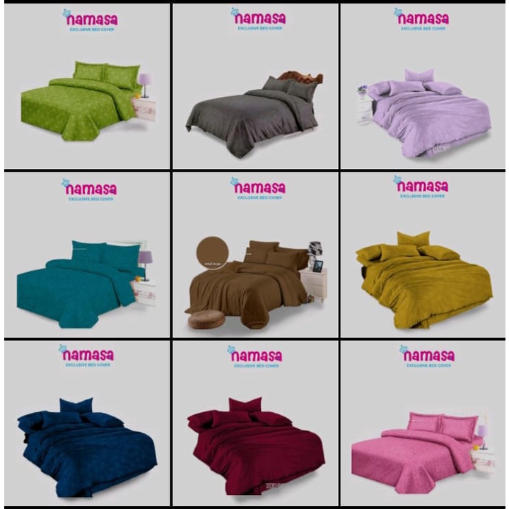 Jual Namasa Sprei Set polos ukuran 180x200x20 King bahan katun jepang ...