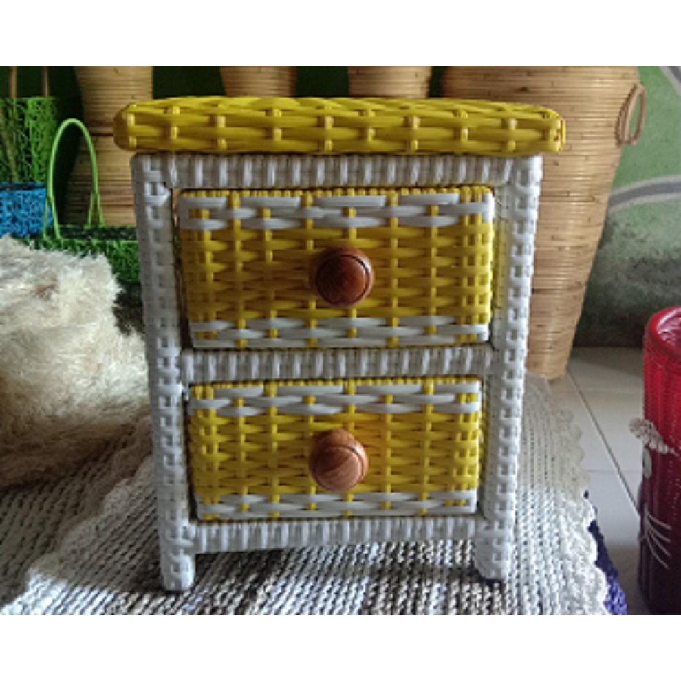 Jual Rak Lemari Laci Ukuran mini Box Rotan Sintetis penyimpanan ...