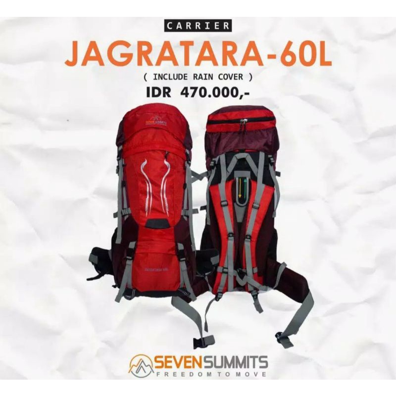 Jual Tas Gunung Keril Carrier Seven Summits Jagratara 60L Original Asli | Shopee Indonesia