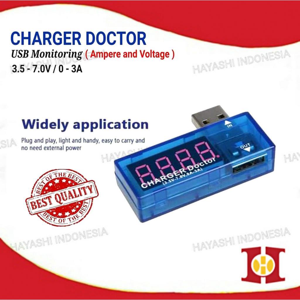 Jual USB Charger Doctor Pengukur Amper Voltmeter Tester 3.5-7V Biru ...