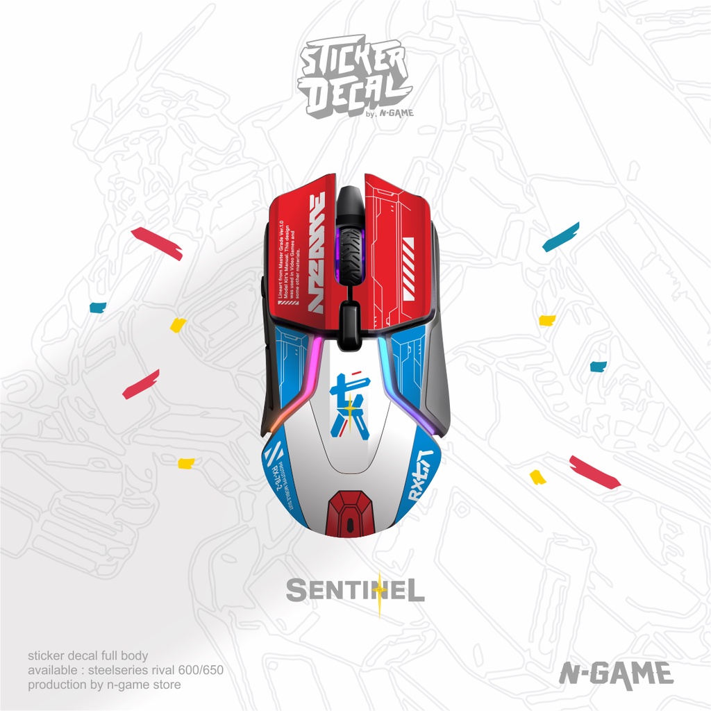 Jual Sticker Decal/Skin Protector Steelseries Rival 3/600/650 Sentinel ...