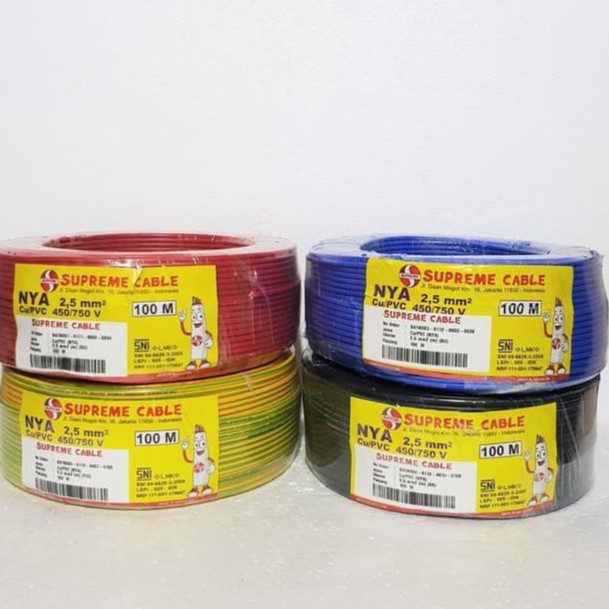 Jual Kabel Engkel Tunggal NYA 2,5mm 2,5 mm Supreme 100 meter | Shopee ...