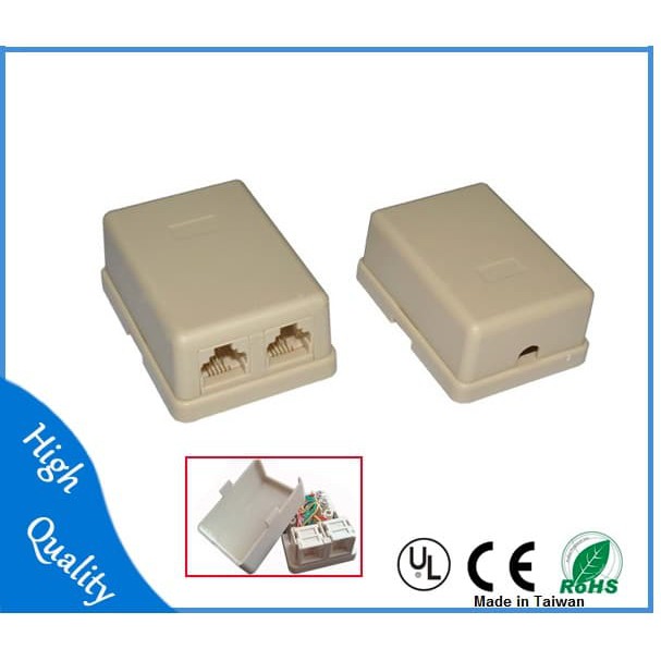 Jual Roset Telepon Double (2 Lubang ) Terminal Telpon 2 Lubang Rj-11 ...