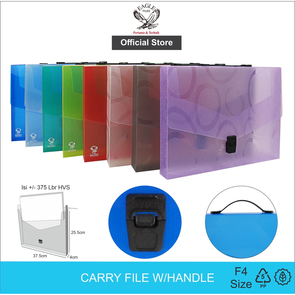 Jual Carry File With Handle EAGLEFiles F4 (Folio) Tas Dokumen Map ...
