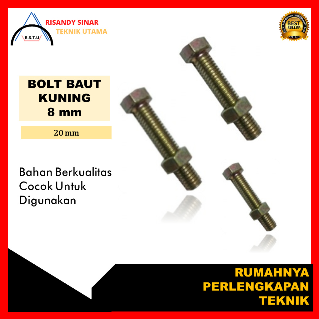 Jual Bolt baut Kuning 8 mm | Baut Murah | baut Kuning | baut kuning ...