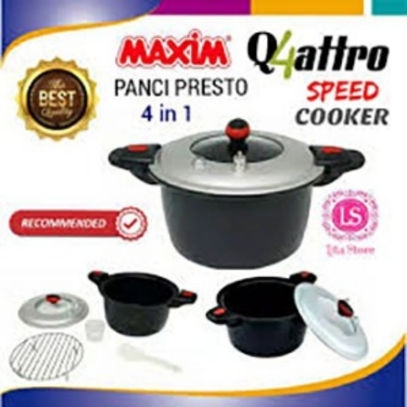Jual MAXIM QUATTRO panci presto 4in1 24cm/6lr preessure cooker& oven ...