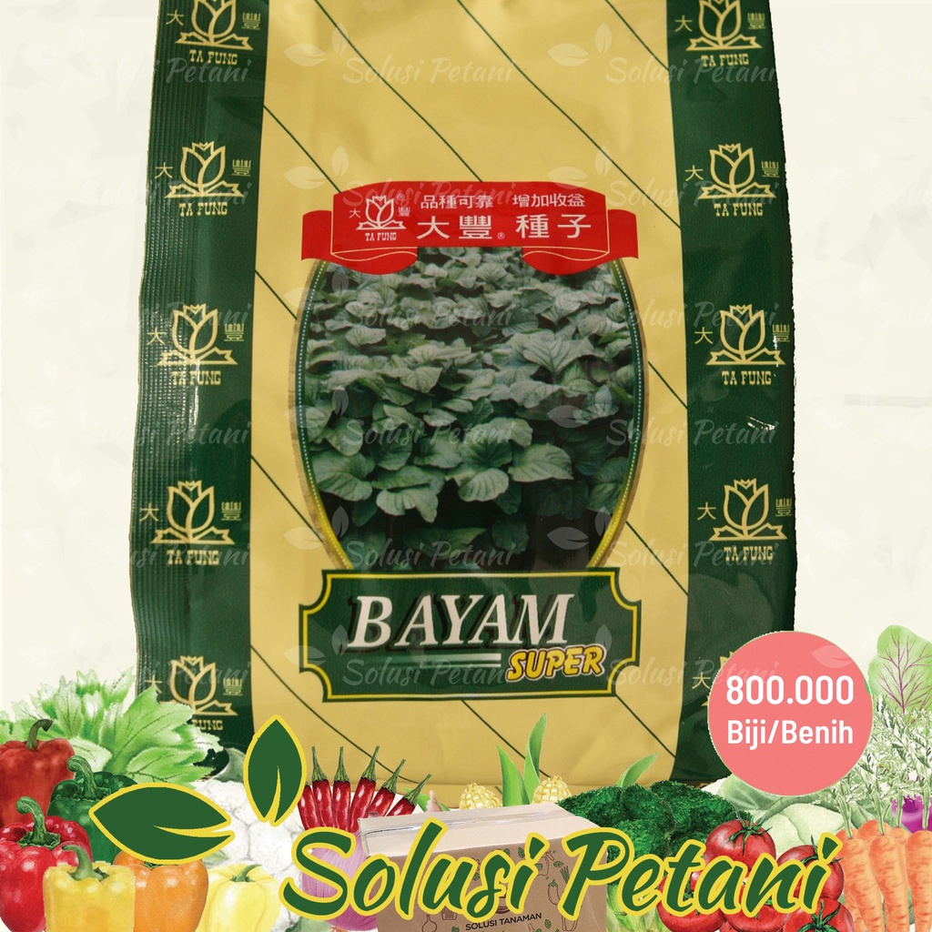 Jual Benih Bayam Hijau Super 500gr (800.000 Biji) Bibit Bayam Super Ta ...