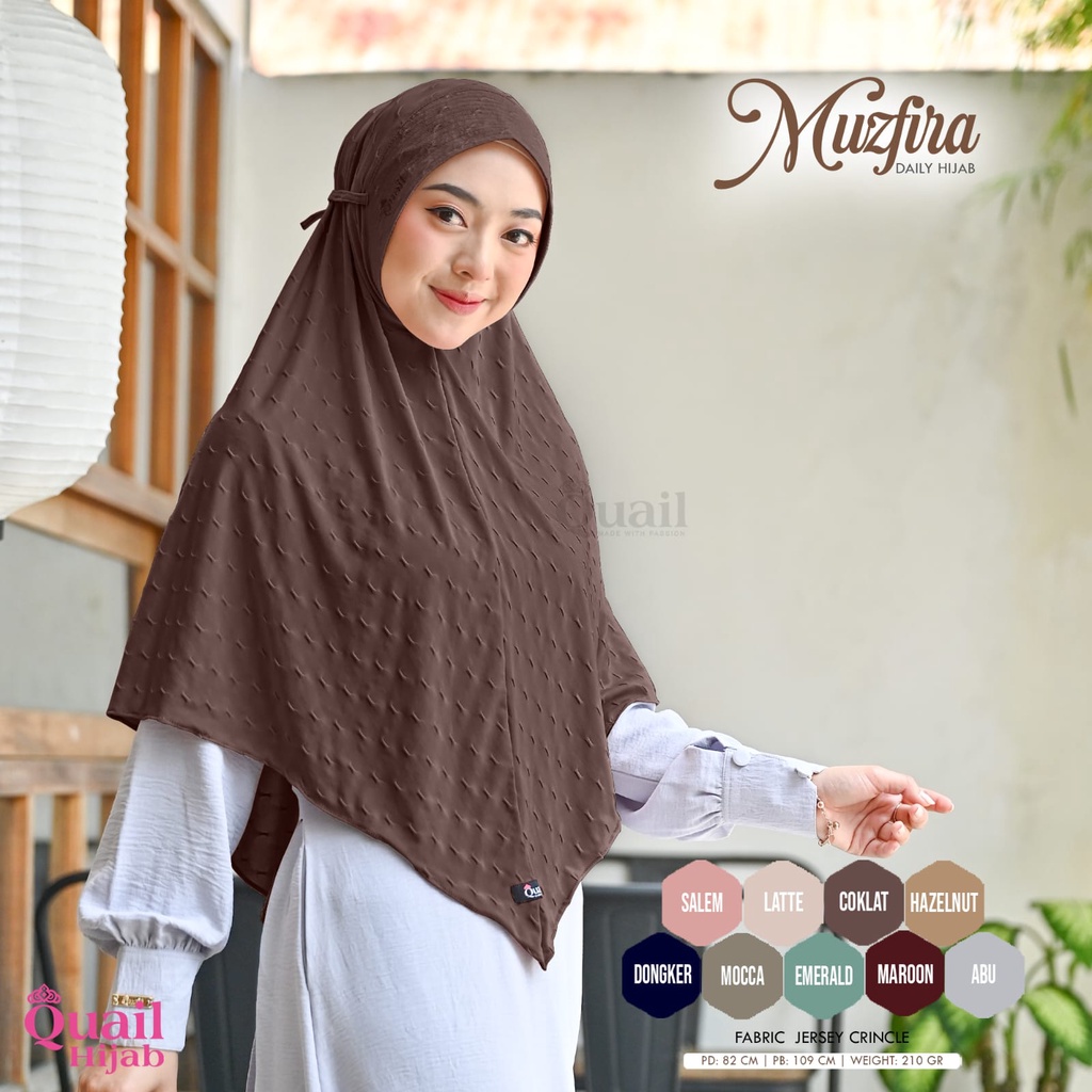Jual Muzfira Hijab Instant Ori Quail Jilbab Instan Fabric Jersey Sport ...