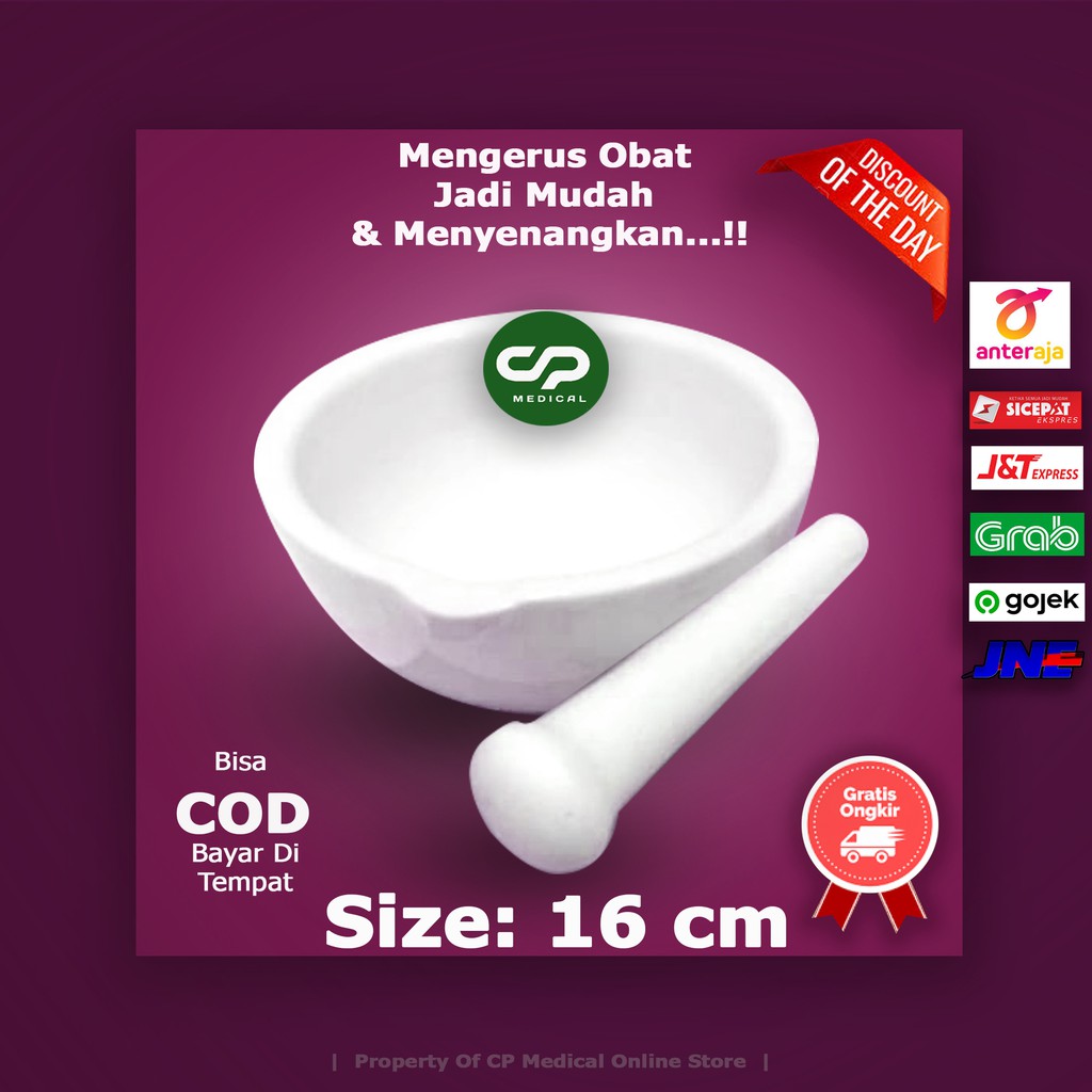 Jual Alat Penumbuk Obat|Penggerus Obat|Ulekan|Penggerus|Mortal| size 16 ...