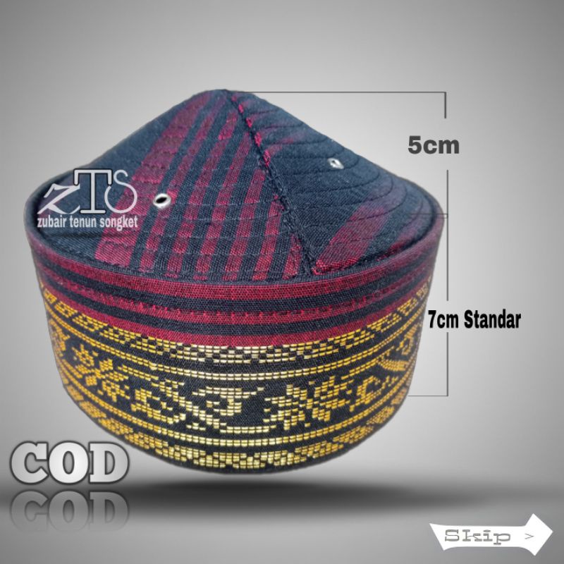 Jual peci bulat tenun songket kopiah melayu dipakai pesantren ...