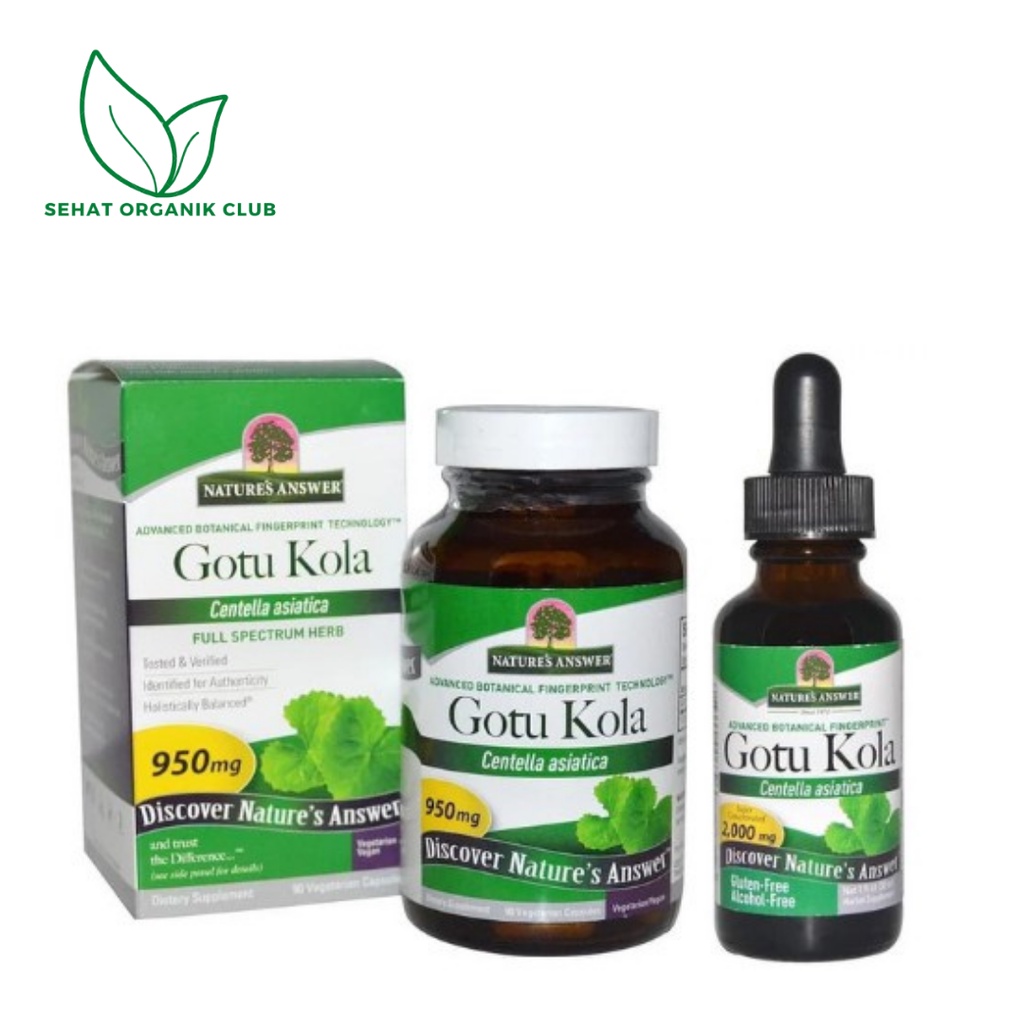Jual Nature's Answer Liquid Gotu Kola 30 ml ; Nature's answer 950 mg 90 ...