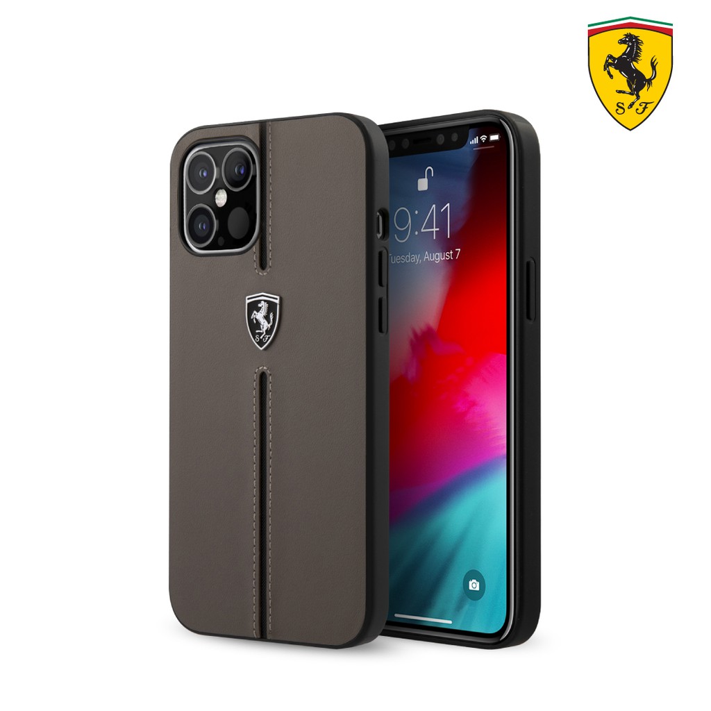 Jual Ferrari Off Track Leather Nylon Brown - Case iPhone 12 / 12 Pro ...