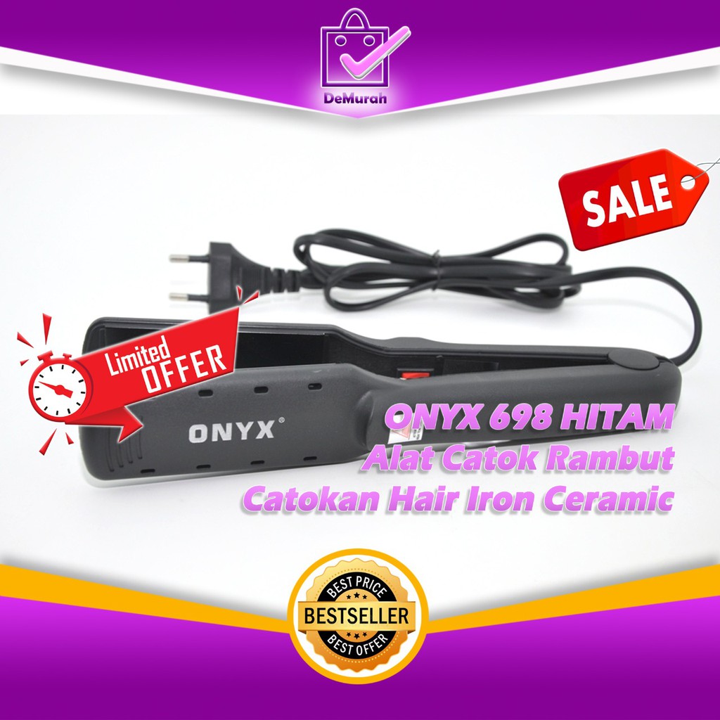 Jual ONYX 698 HITAM Alat Catok Rambut / Catokan Hair Iron Ceramic ...