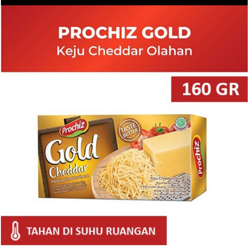Jual PROCHIZ Gold cheddar 160 gr | Shopee Indonesia