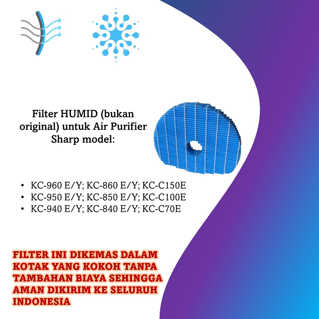 Jual Adapted SHARP HUMID FILTER FZ-C100MFE (KC-C70/KC-840/KC-940 ...