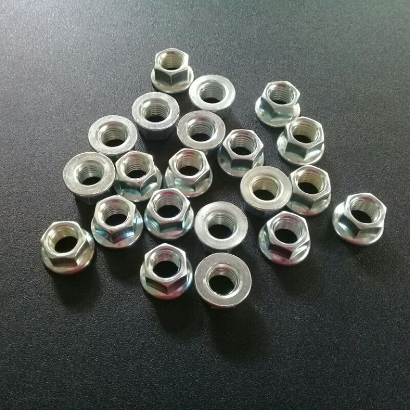 Jual 1PCS Mur Flange M10 K14 / Flange Nut M10 kunci 14 universal ...