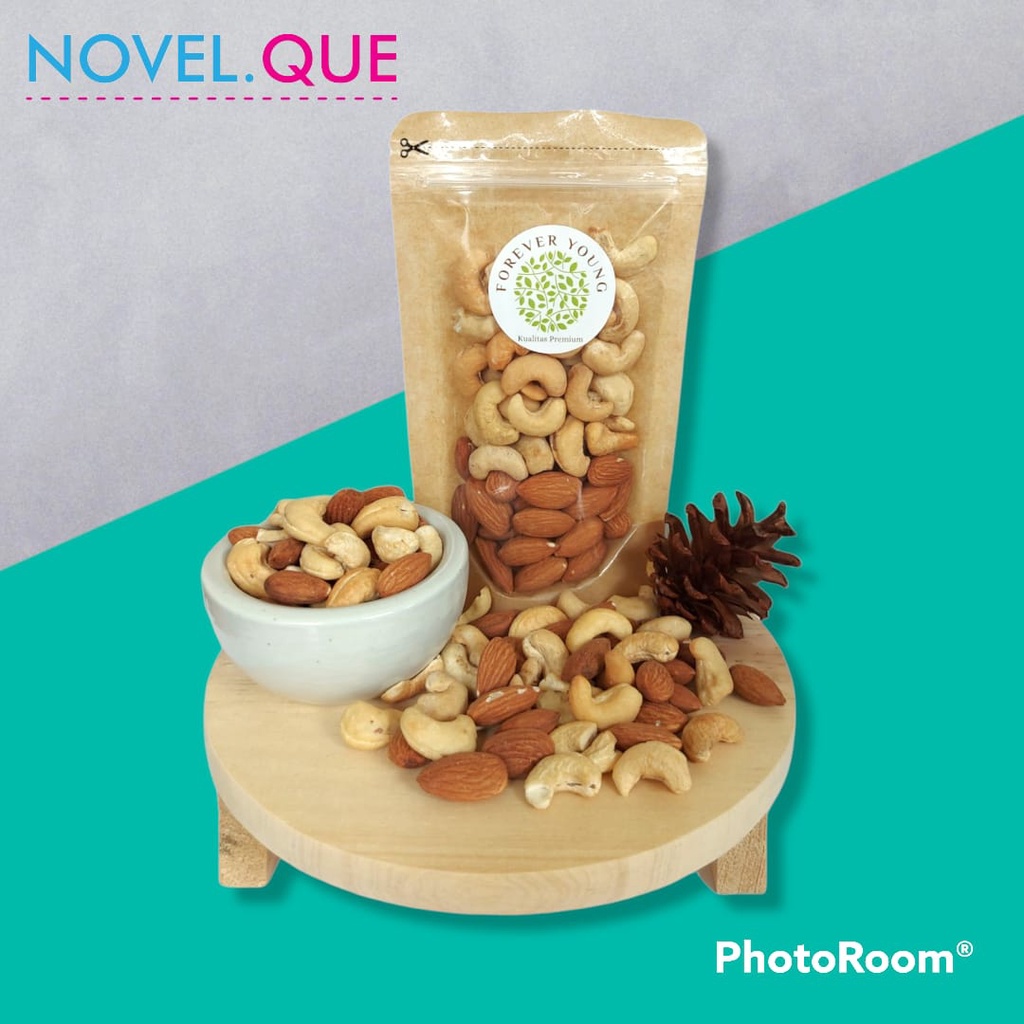 Jual Roasted Mix Almond & Cashew / Kacang Mede & Kacang Almond Oven ...
