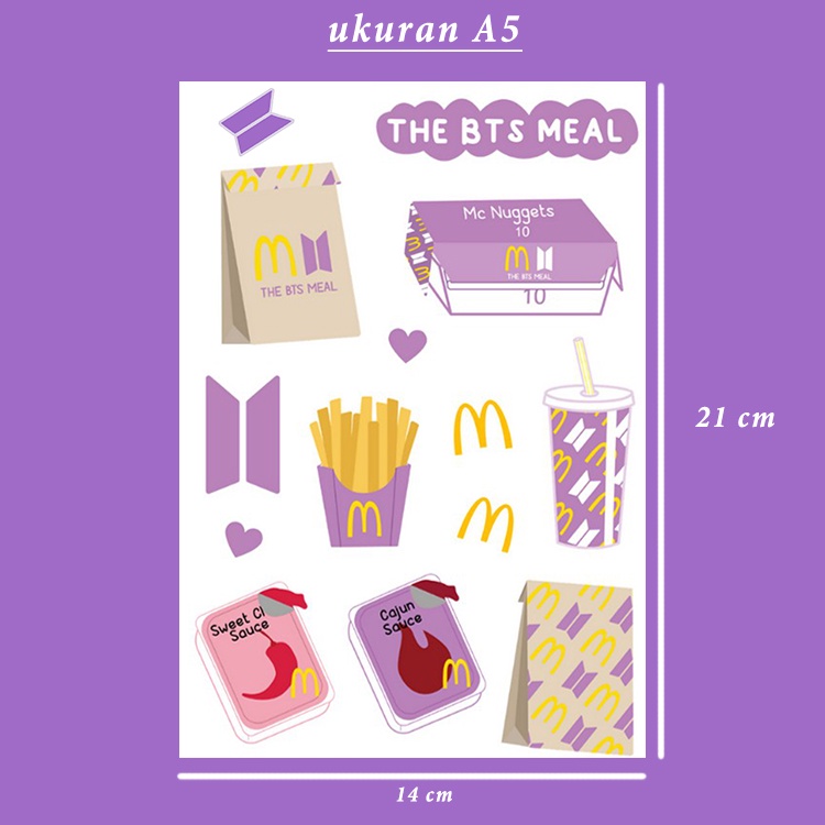 Jual Sticker Pack Aesthetic BTS MEAL EDITION | Shopee Indonesia