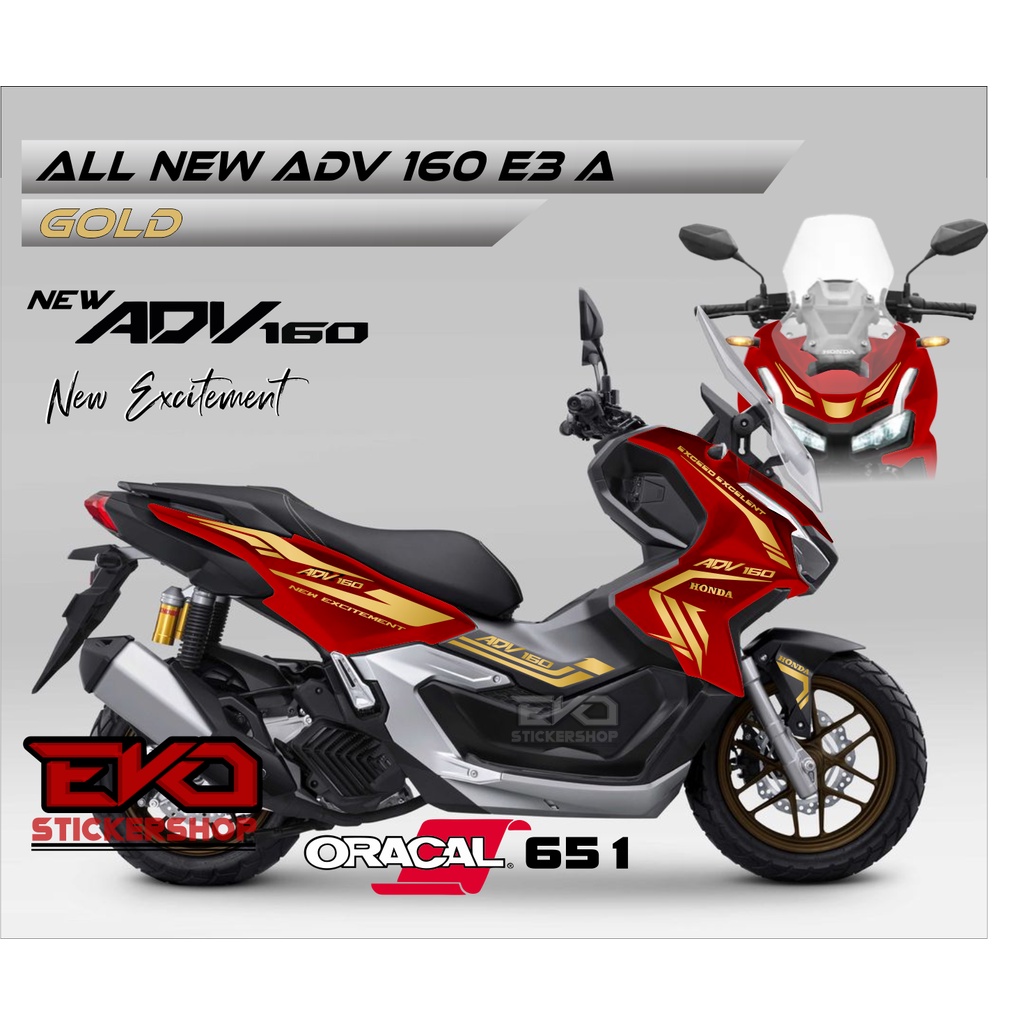 Jual Sticker HONDA ADV 160 MERAH cutting stiker Gold Silver E3 | Shopee ...