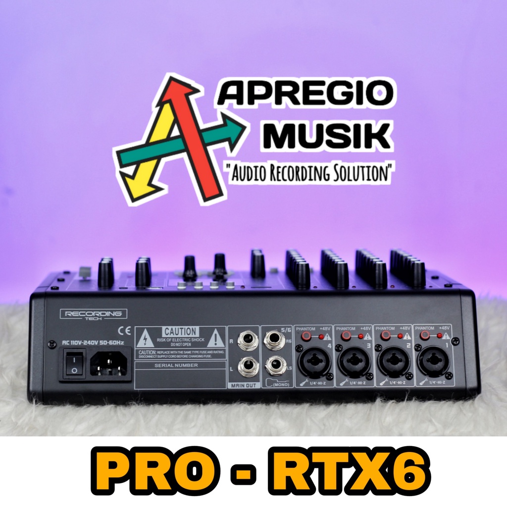 Jual Recording Tech PRO RTX6 RT X6 USB Mixer with PAD Effect | Shopee ...