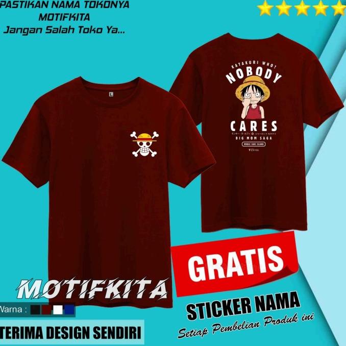 Jual New Baju Kaos Monkey D Luffy One Piece Keren Pria Wanita Distro ...