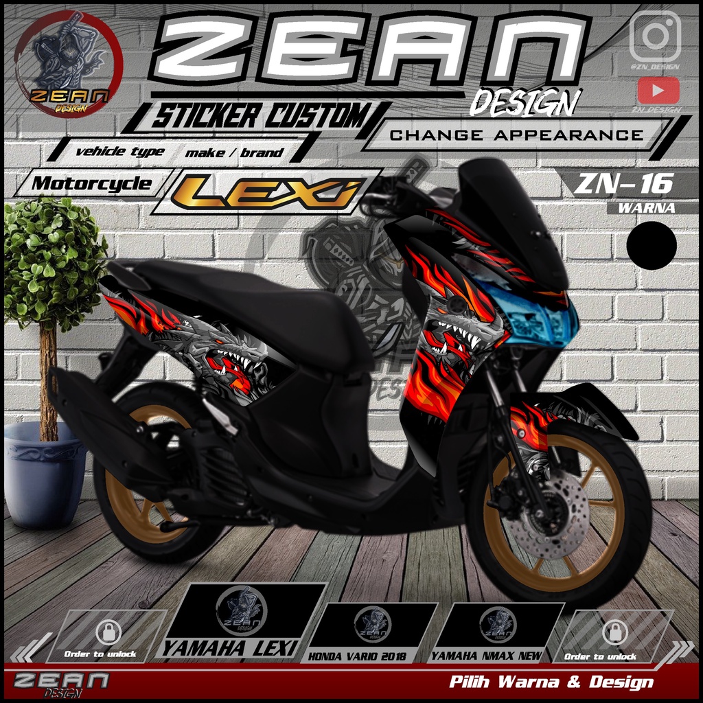 Jual Decal Sticker Variasi Yamaha Lexi Fullbody - Dekal stiker Yamaha ...