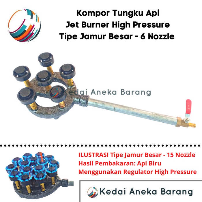 Jual Kompor Jamur Besar 6 Nozzle Burner Tungku Api High Pressure ...