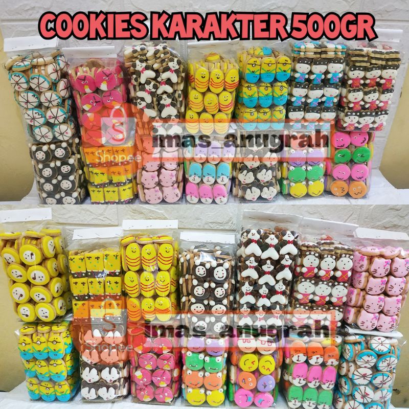 Jual COOKIES KARAKTER 500GR/ KUKIS KARAKTER/ KUE LEBARAN / COOKIES ...