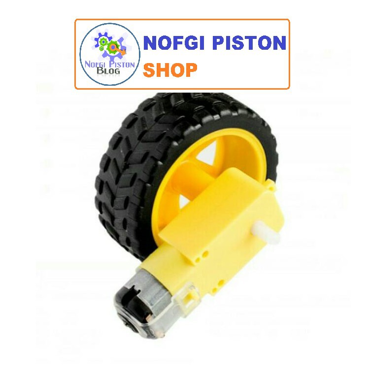 Jual Motor DC Gearbox + Roda Kuning 1:48 Gear Ratio for Robot | Shopee ...