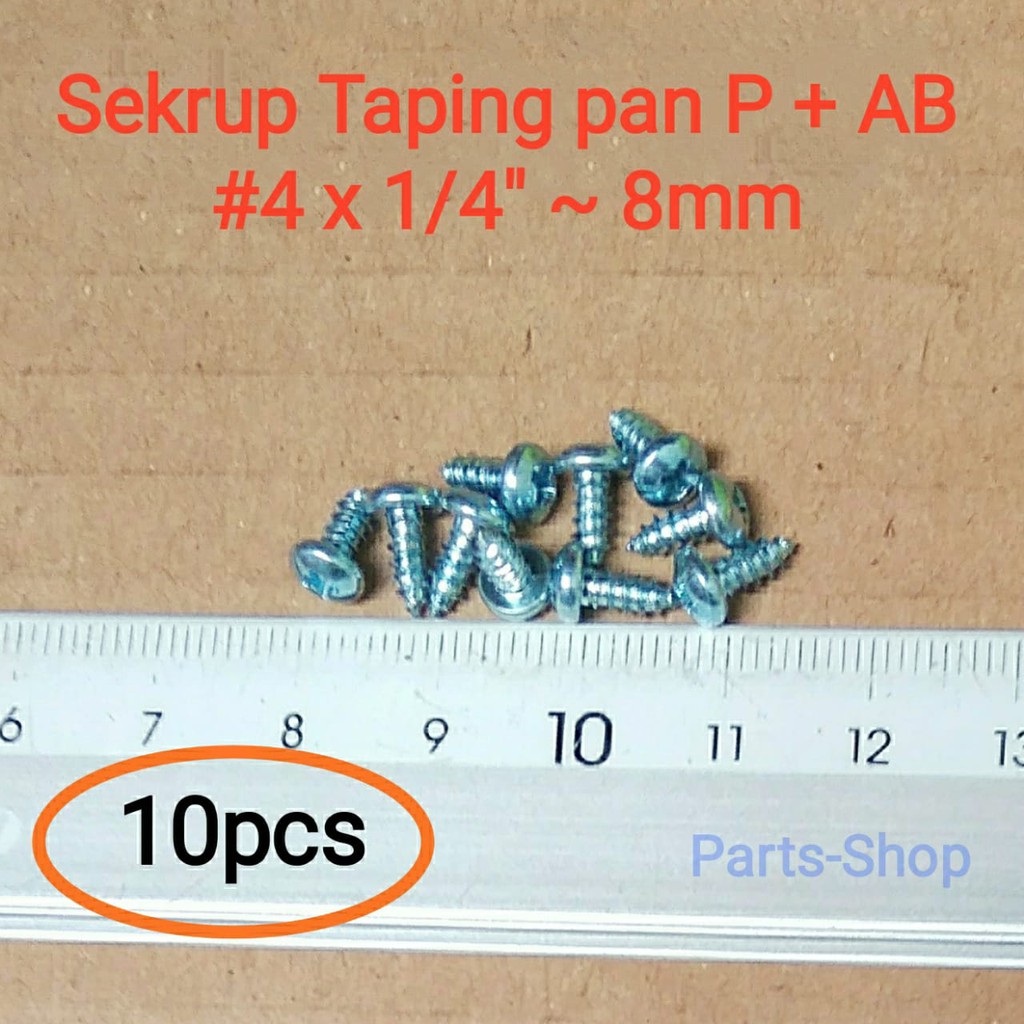 Jual 10pcs #4 x 1/4" Sekrup Taping pan P + AB Tapping Screw #4 x 1/4 ...