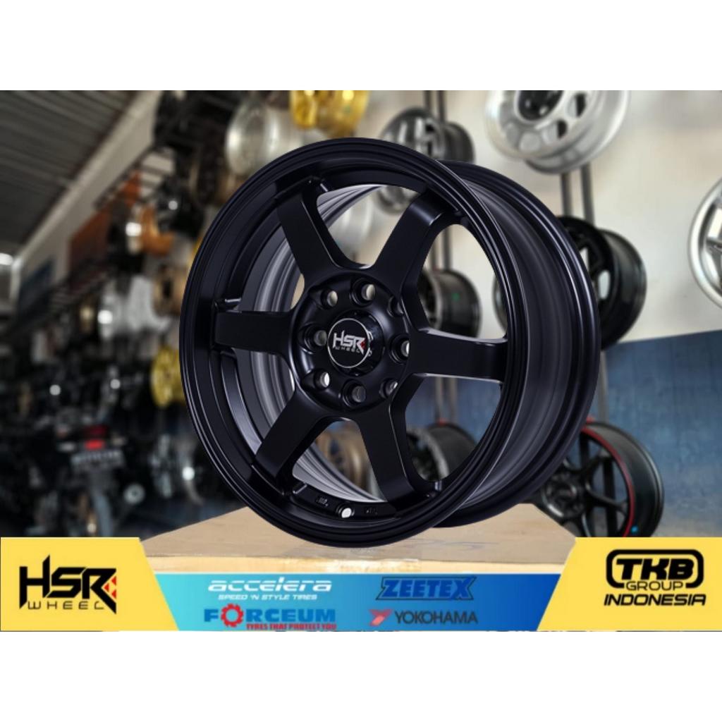 Jual velg te37 r14 hsr wheel tipe tokyo ring 14 black untuk brio agya ...