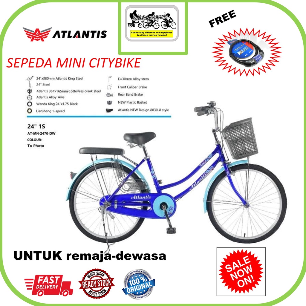 Jual SEPEDA MINI 24" 26" ATLANTIS METTY Sepeda citybike dengan kranjang ...