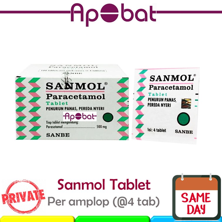 Jual - ApObat - Sanmol STRIP Paracetamol Parasetamol Tablet Obat Panas ...