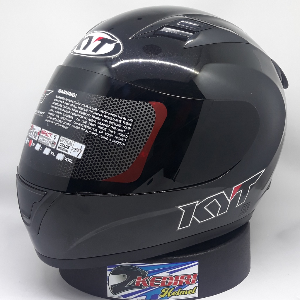 Jual Helm Full face KYT R10 Solid polos ori black doff white abu paket ...