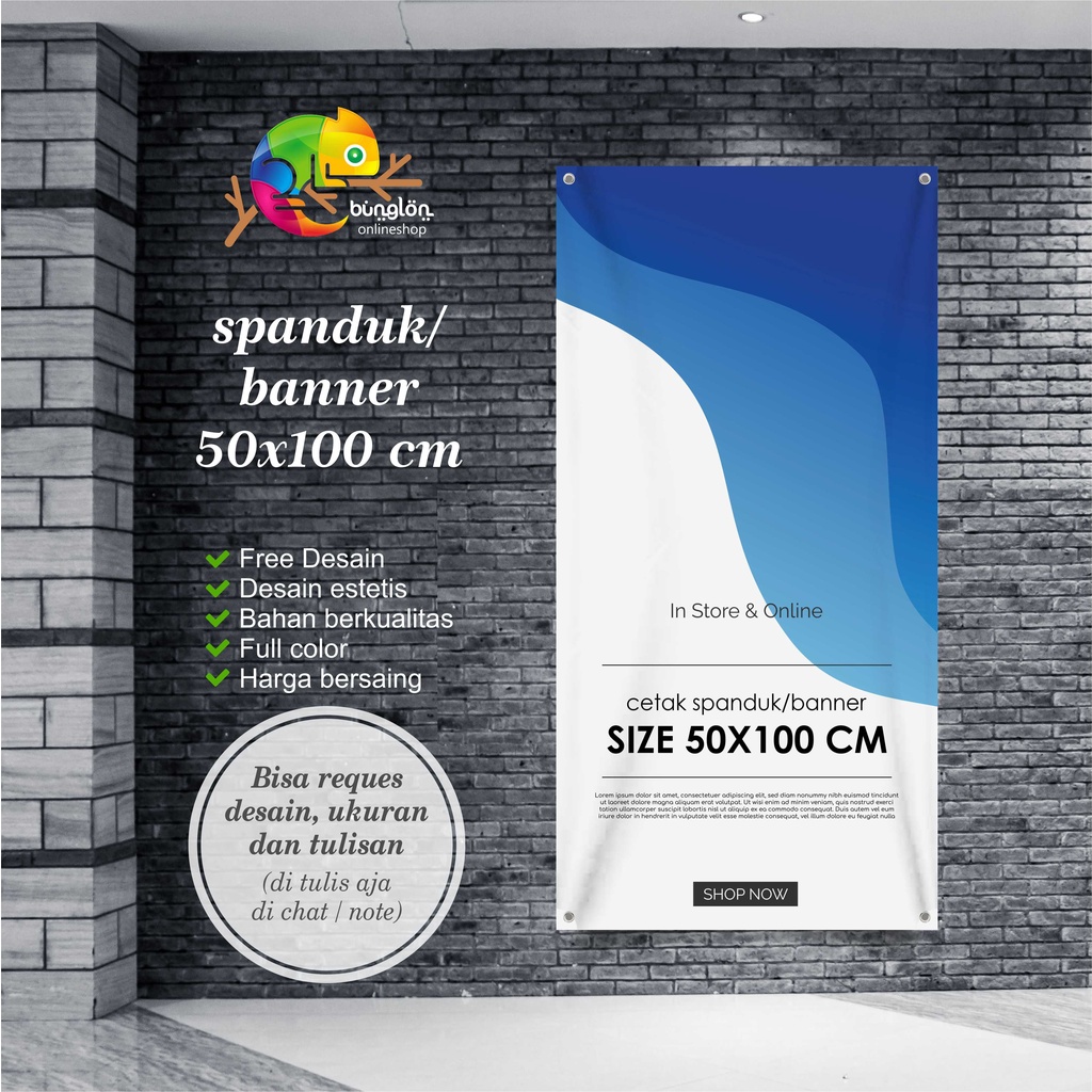 Jual Size 50x100 Cm Cetak Spanduk Banner Custom Resques Desain, Ukuran ...