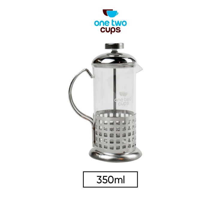 Jual One Two Cups French Press Coffee Maker Pot Grid Pattern 350ml ...