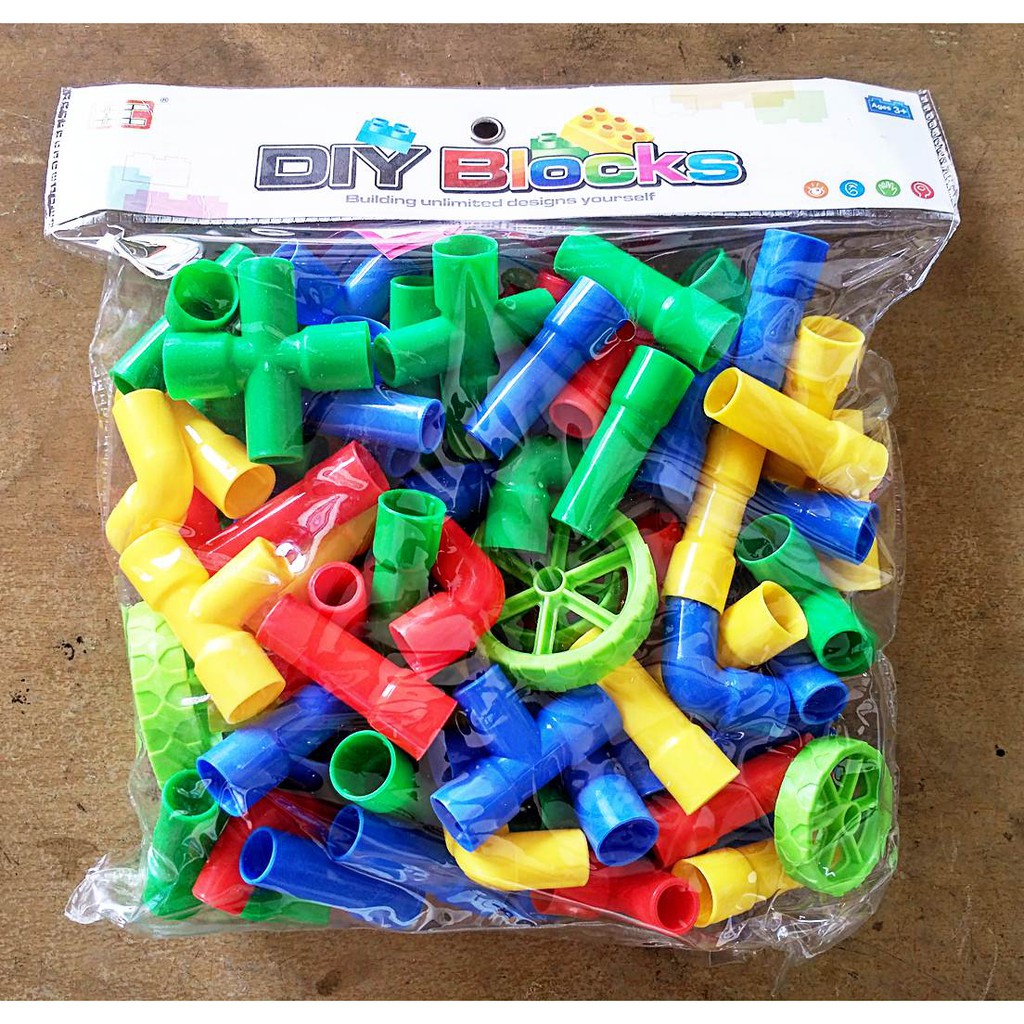 Jual Mainan Diy Blocks Pipa - Funny Blocks - Lego Block Pipa plus Roda ...