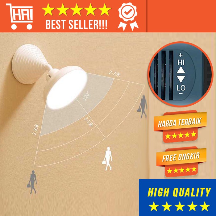 Jual LAMPU SENSOR GERAK OTOMATIS LED TEMPEL MOTION CENSOR LAMP MINI ...