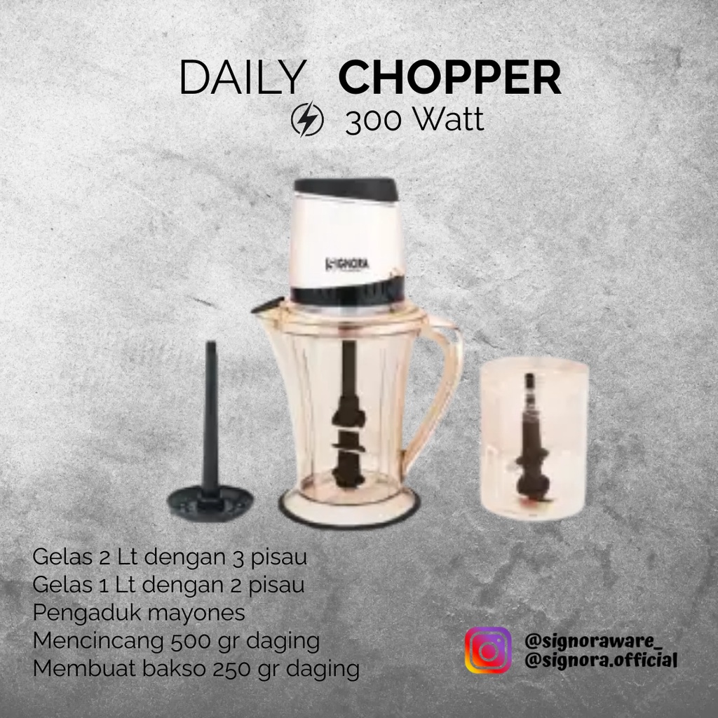 Jual CHOPPER SERBAGUNA TERBAIK, Signora Daily Chopper 300 Watt | Shopee ...