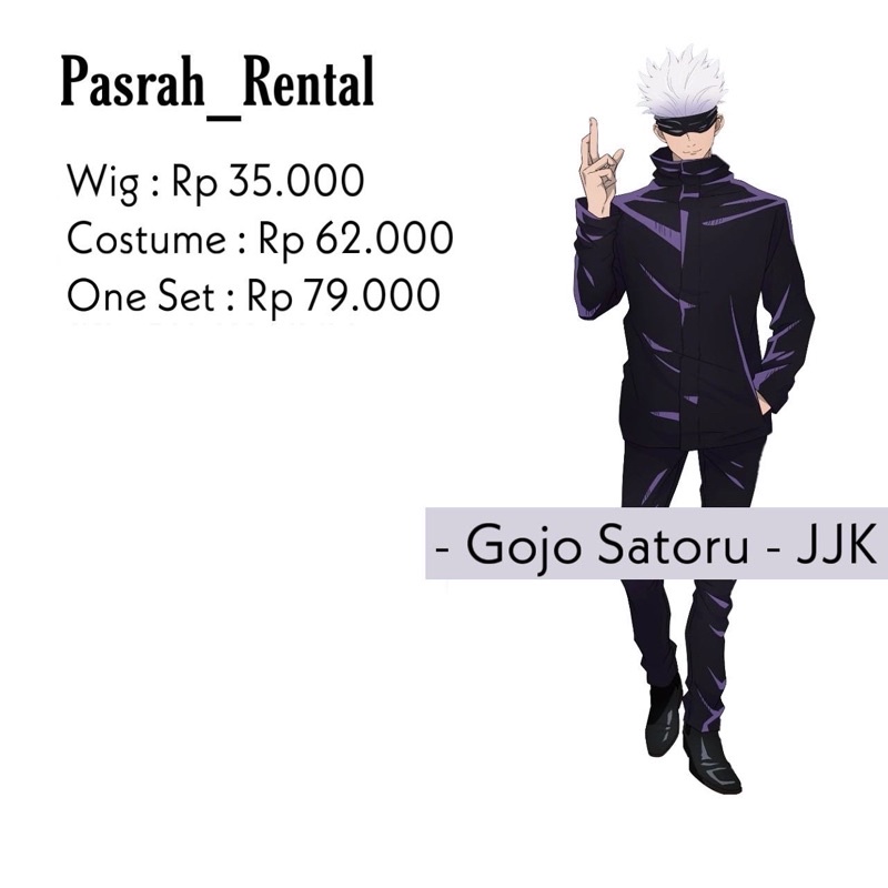 Jual SEWA RENTAL KOSTUM / COSTUME COSPLAY GOJO SATORU JUJUTSU KAISEN ...