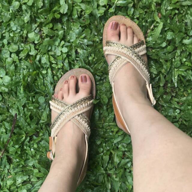 Jual DYNS Exo Indian Brown Sandal Bohemian Sandal Anak Couple Sandal ...