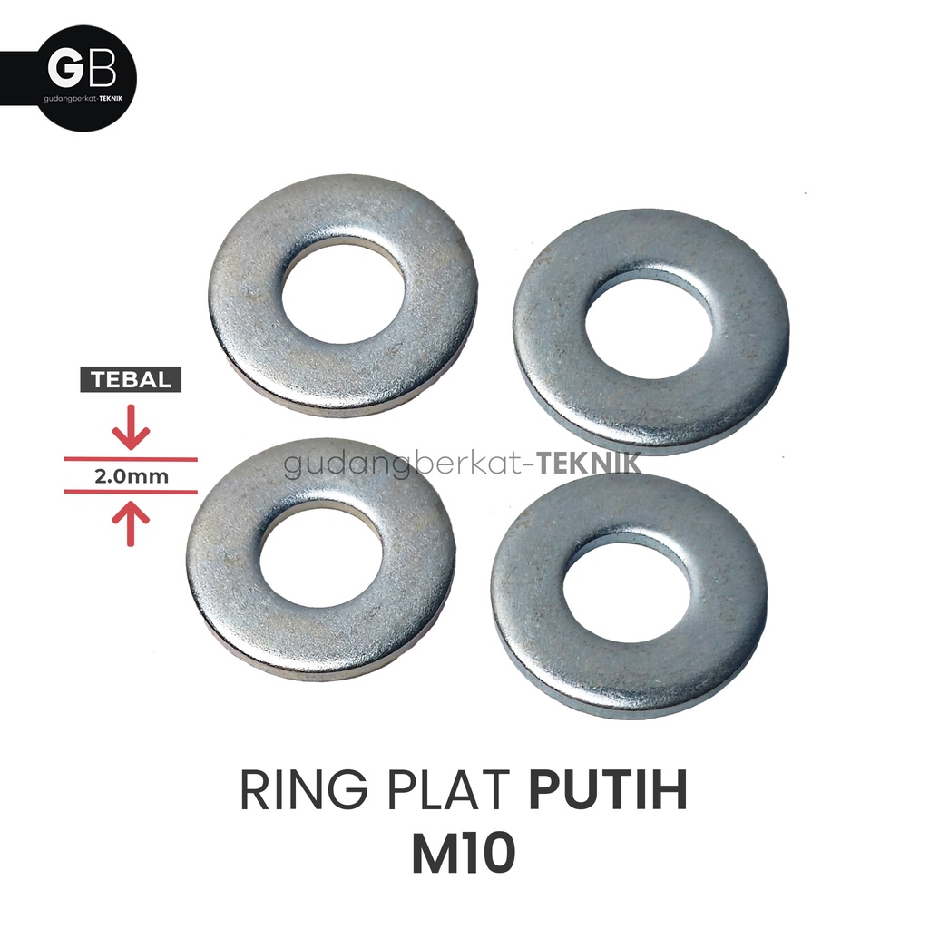 Jual RING PLAT M10 PUTIH / WASHER PLATE / RINGPLAT 10MM GALVANIS ...