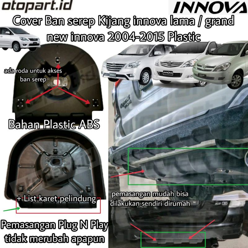 Jual cover ban serep kijang innova lama / grand new 2004-2015 model oem ...