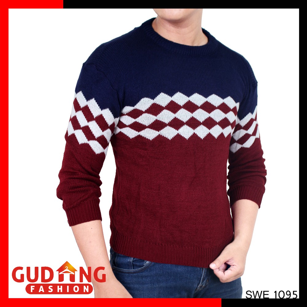 Jual Baju Sweater Pria Keren - SWE 1095 | Shopee Indonesia