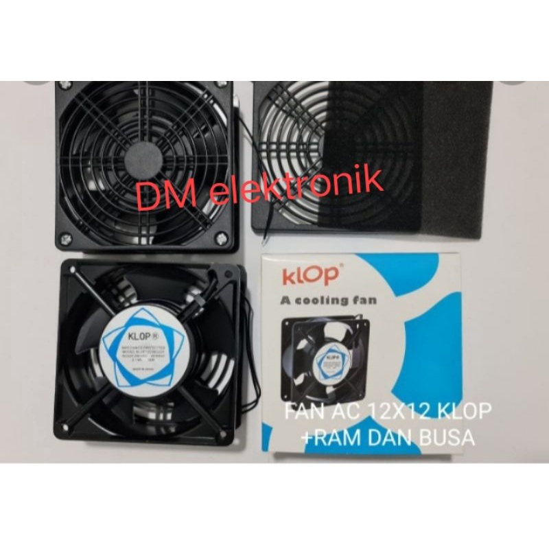 Jual kipas angin pendingin -cooling fan besi besar 12×12cm AC 12v power ...
