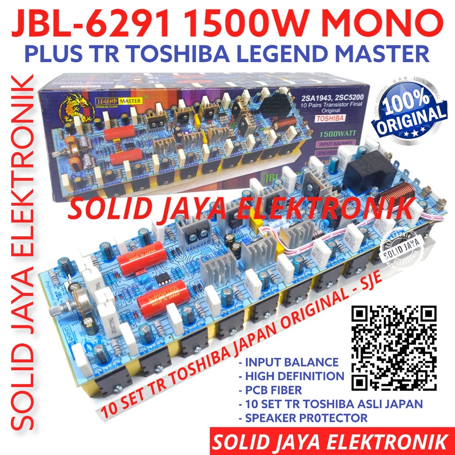 Jual KIT POWER AMPLIFIER JBL6291 1500W 2000W MONO PLUS TR FINAL TOSHIBA ...