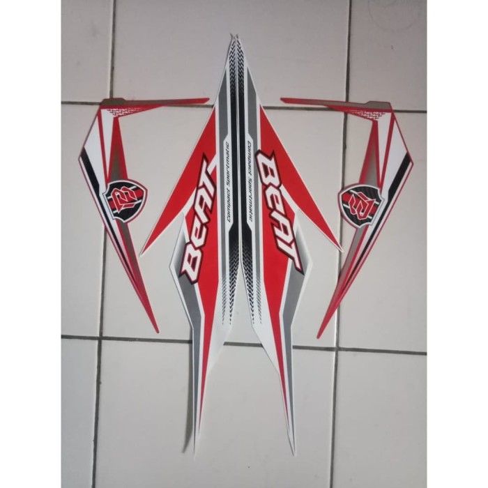 Jual stiker striping honda beat cbs 2019 putih merah | Shopee Indonesia